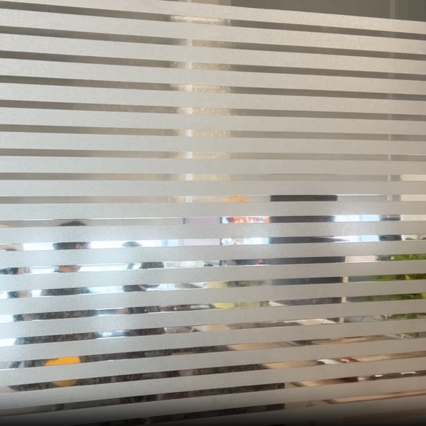 Frosted Stripes Wide Static Cling Window Film 120cm x 2m - Vinyl Home