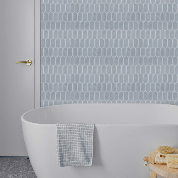 Blue Picket Peel and Stick Wall Tile | 1.2mm PU Gel | Vinyl Home